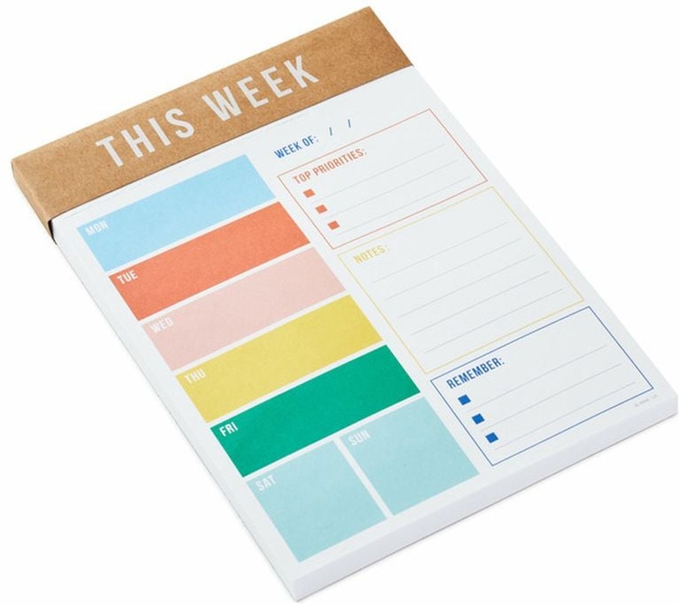 Weekly Planner Note Pad